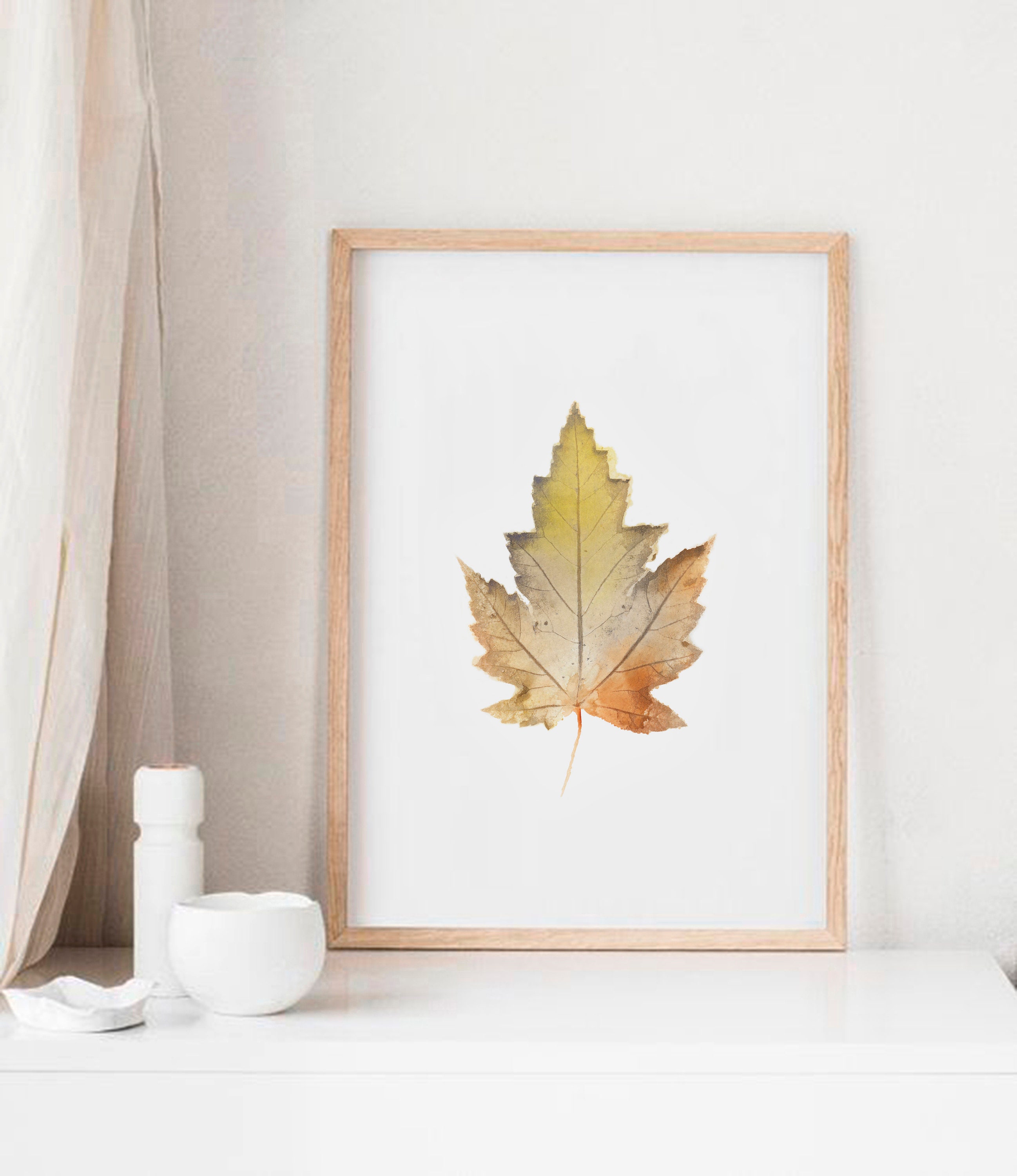 Bearded Maple Leaf Wall Art, Colorful Maple Leaf Painting, Fall Tree ...