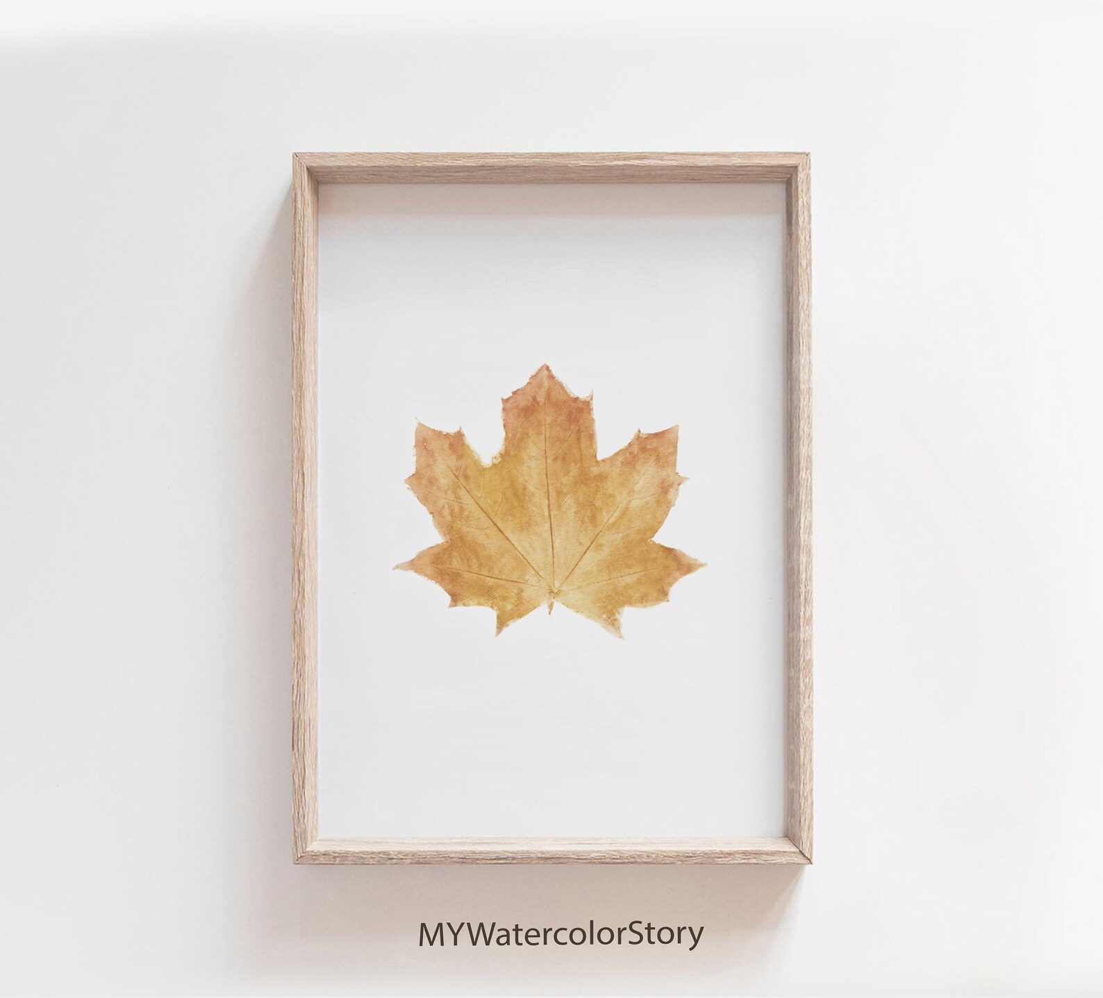 Fall Maple Leaf Wall Art, Watercolor Maple Leaf Painting, Printable ...