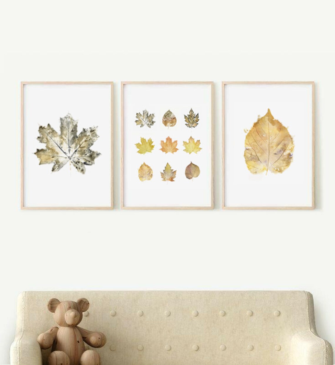 Fall Watercolor Leaf Wall Art, Autumn Poster, Maple Leaf Print ...