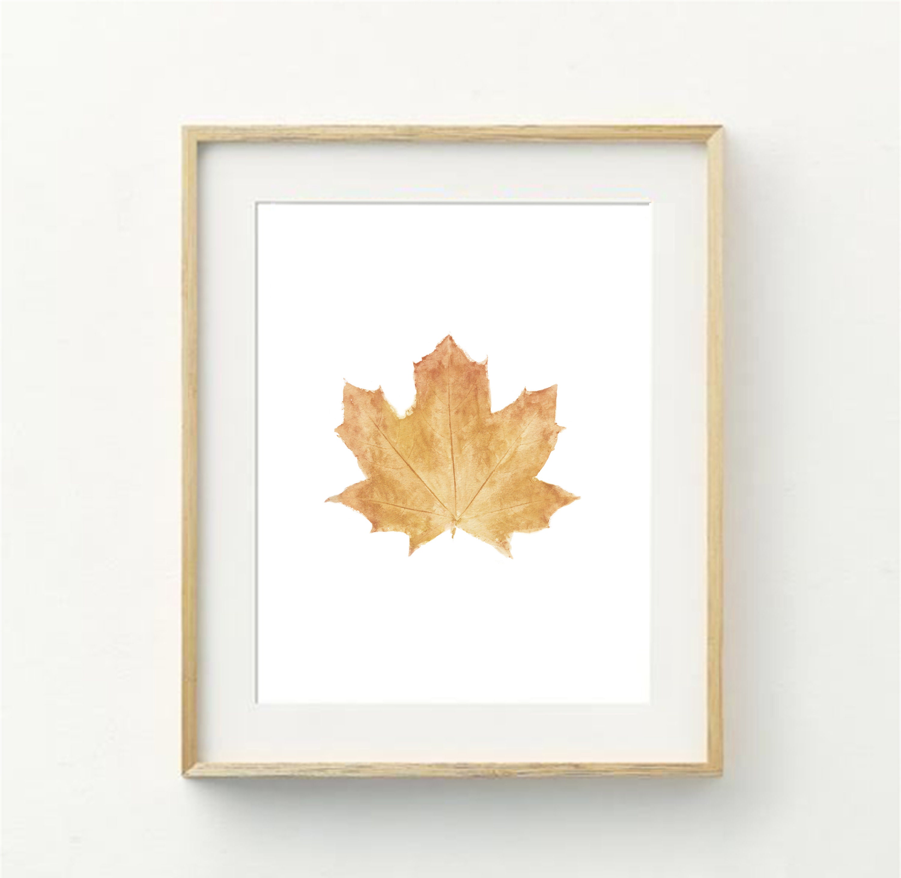 Fall Maple Leaf Wall Art, Watercolor Maple Leaf Painting, Printable ...