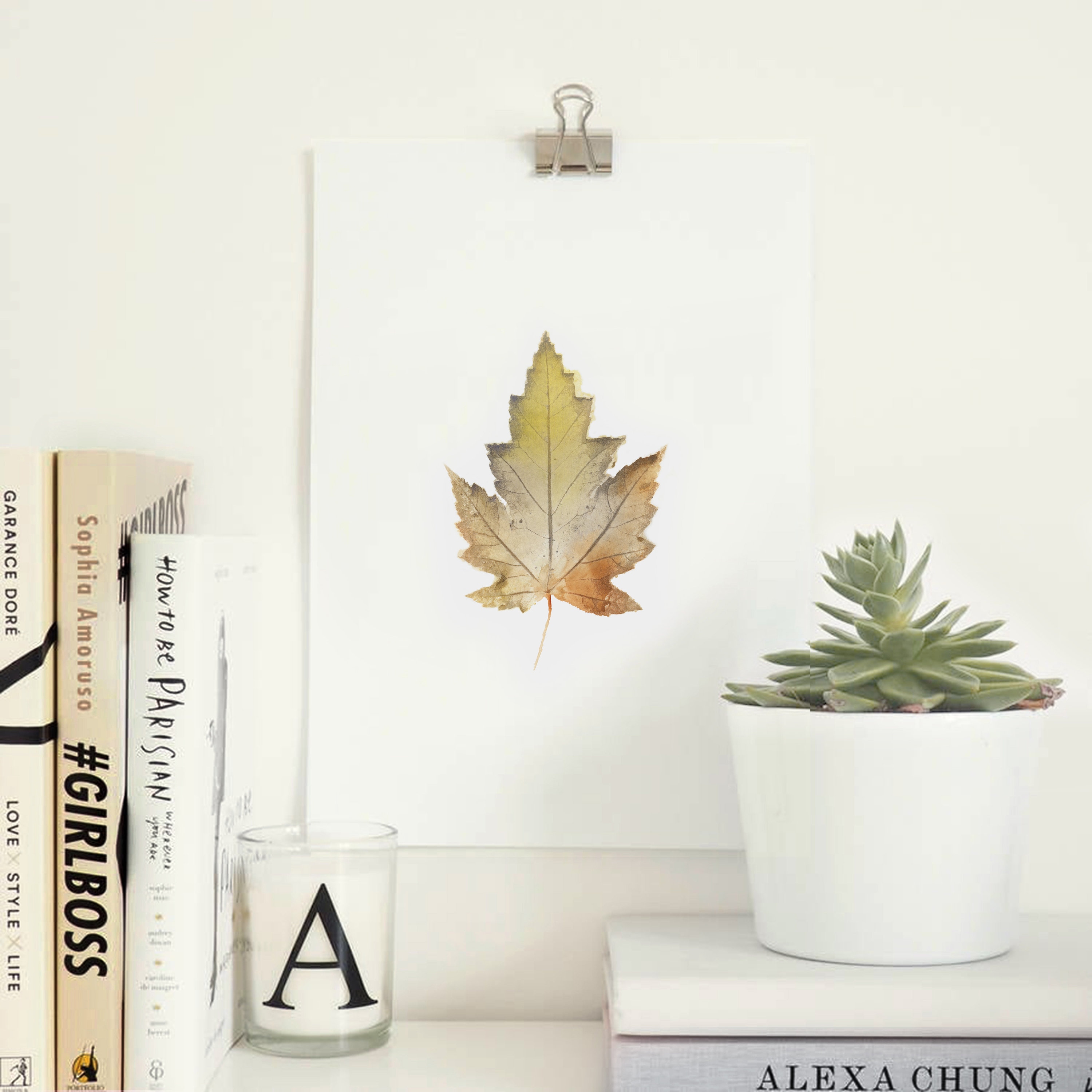 Bearded Maple Leaf Wall Art, Colorful Maple Leaf Painting, Fall Tree ...