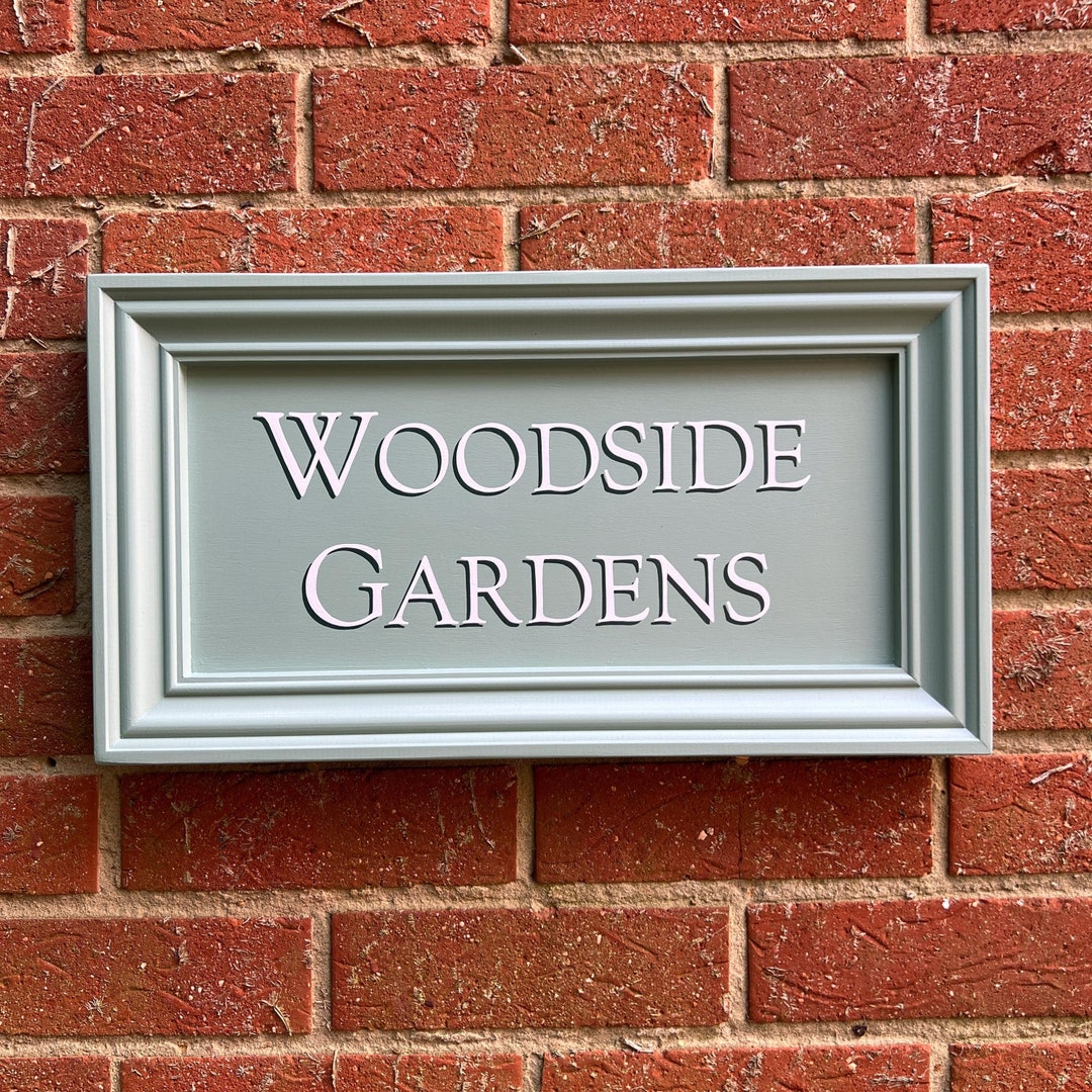 Classic Hand Painted House Name Sign in Farrow and Ball's Chappell ...