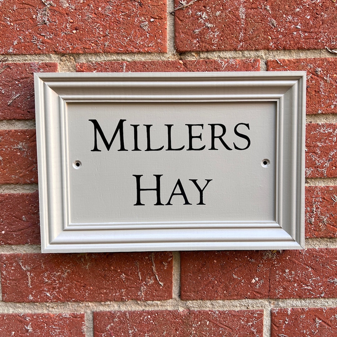 Custom Traditional Hand Painted Grey Framed House Name Sign ...