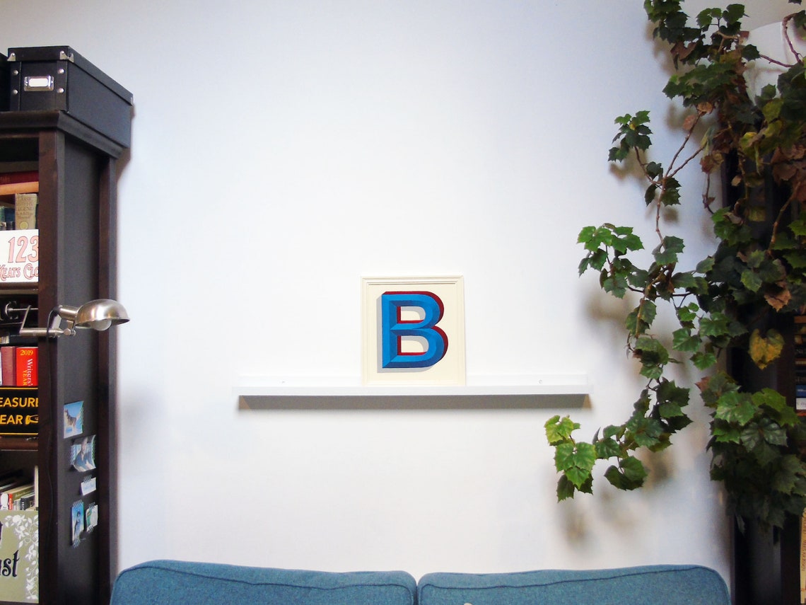 Hand Painted Initial Sign, Bevelled Letter. Made to Order. - Etsy