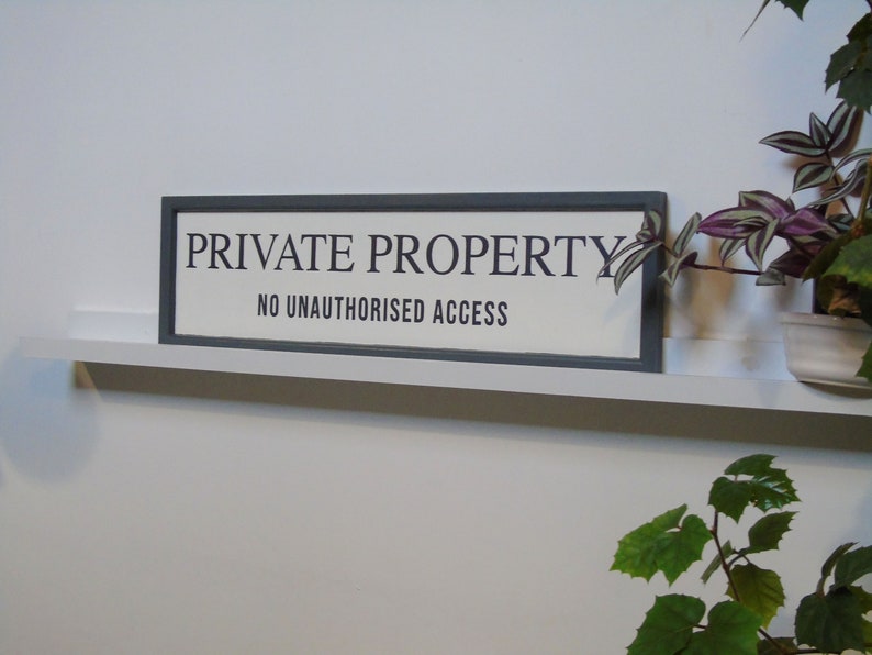 Private Property Sign Hand Painted and Framed | Etsy