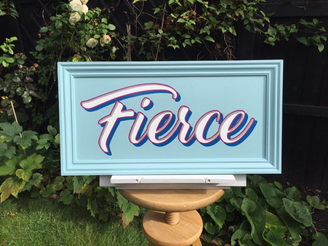 Fierce. Hand Painted and Framed Sign - Etsy