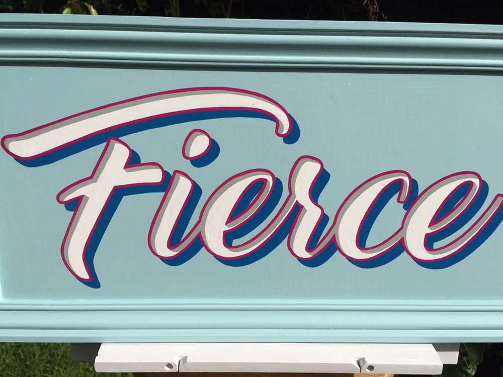 Fierce. Hand Painted and Framed Sign | Etsy