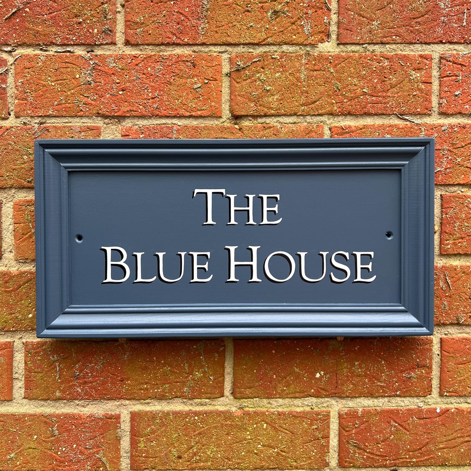 Custom Traditional House Name Sign: Farrow and Ball's Stiffkey Blue - Etsy
