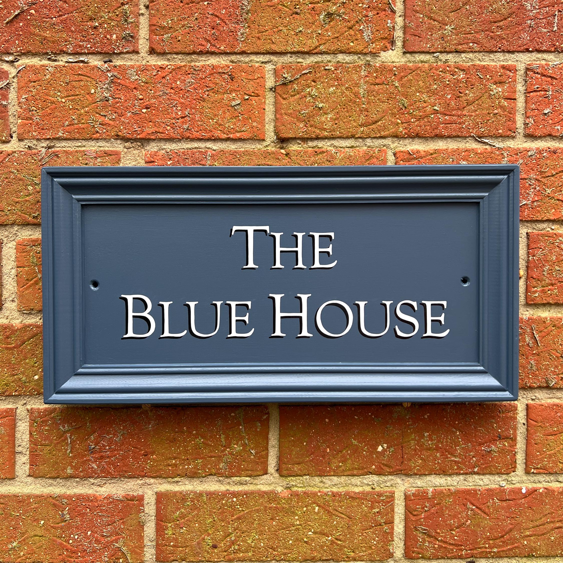 Custom Traditional House Name Sign: Farrow and Ball's Stiffkey Blue - Etsy