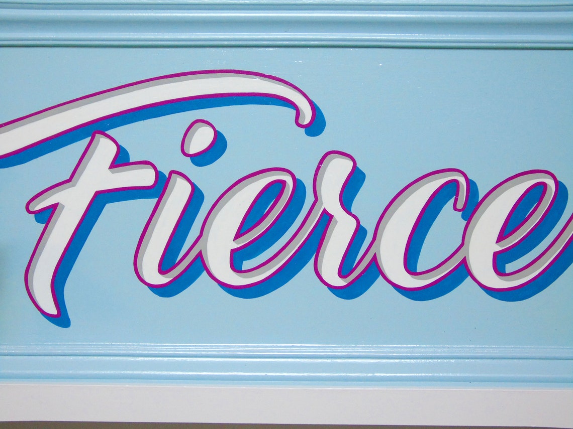 Fierce. Hand Painted and Framed Sign - Etsy
