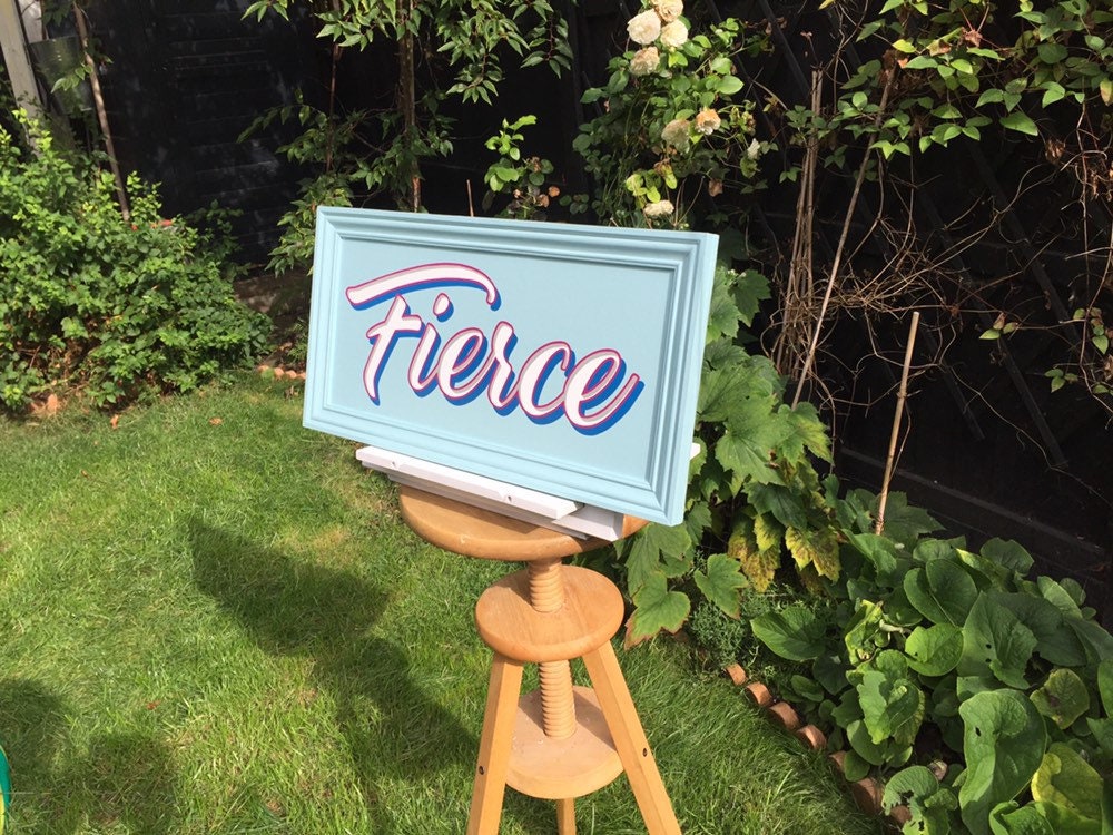 Fierce. Hand Painted and Framed Sign - Etsy