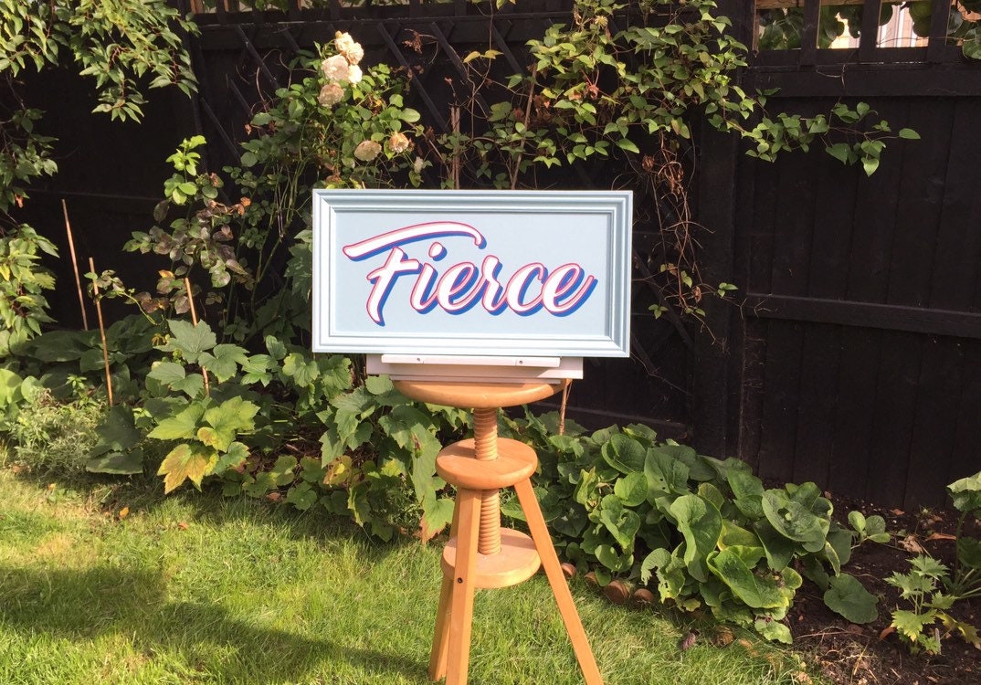 Fierce. Hand Painted and Framed Sign - Etsy