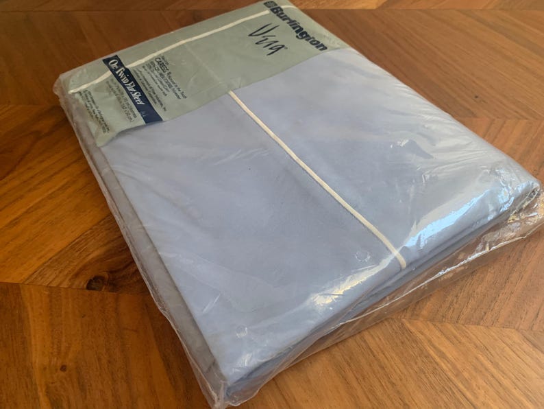 Vintage 70s Twin Flat Vera Neumann Sheet: Solid Light Blue NOS NIP - Etsy