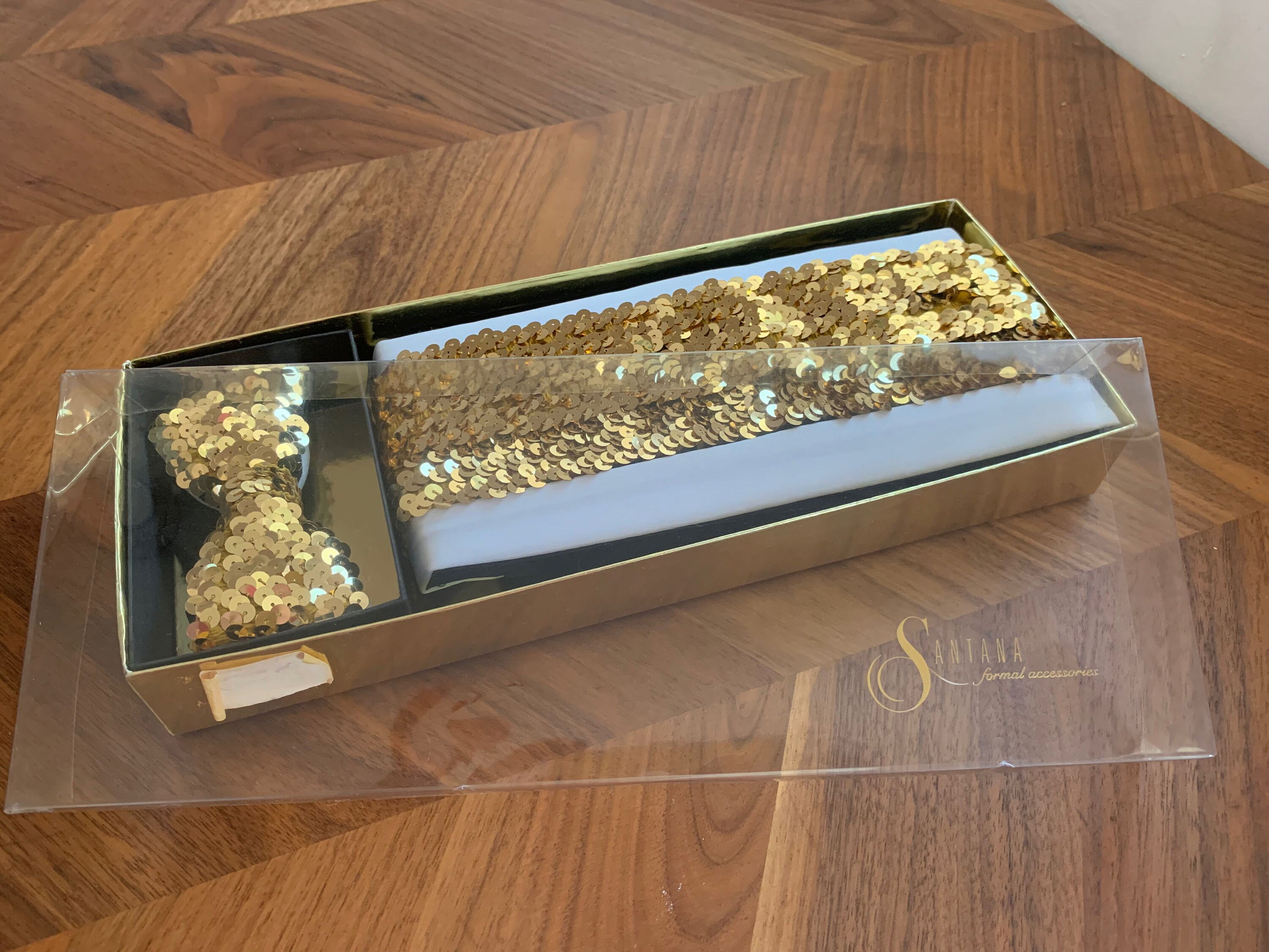 70s Gold Sequin Bow Tie and Cummerbund Set / NOS - Etsy