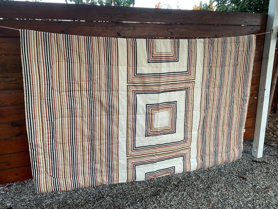 NIP NOS Vera Burlington Twin Equation Comforter Quilted Bedspread 70s ...