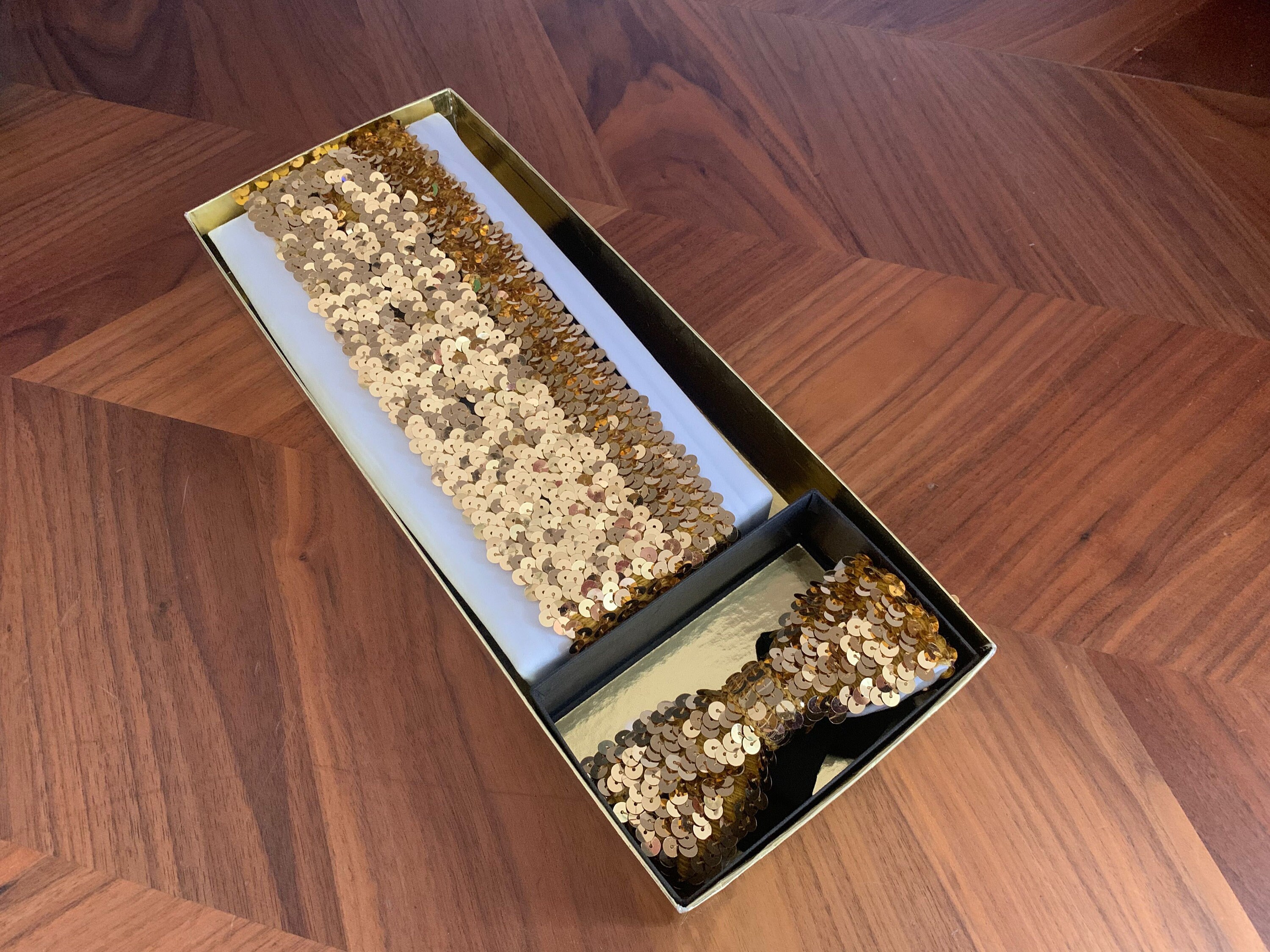 70s Gold Sequin Bow Tie and Cummerbund Set / NOS - Etsy