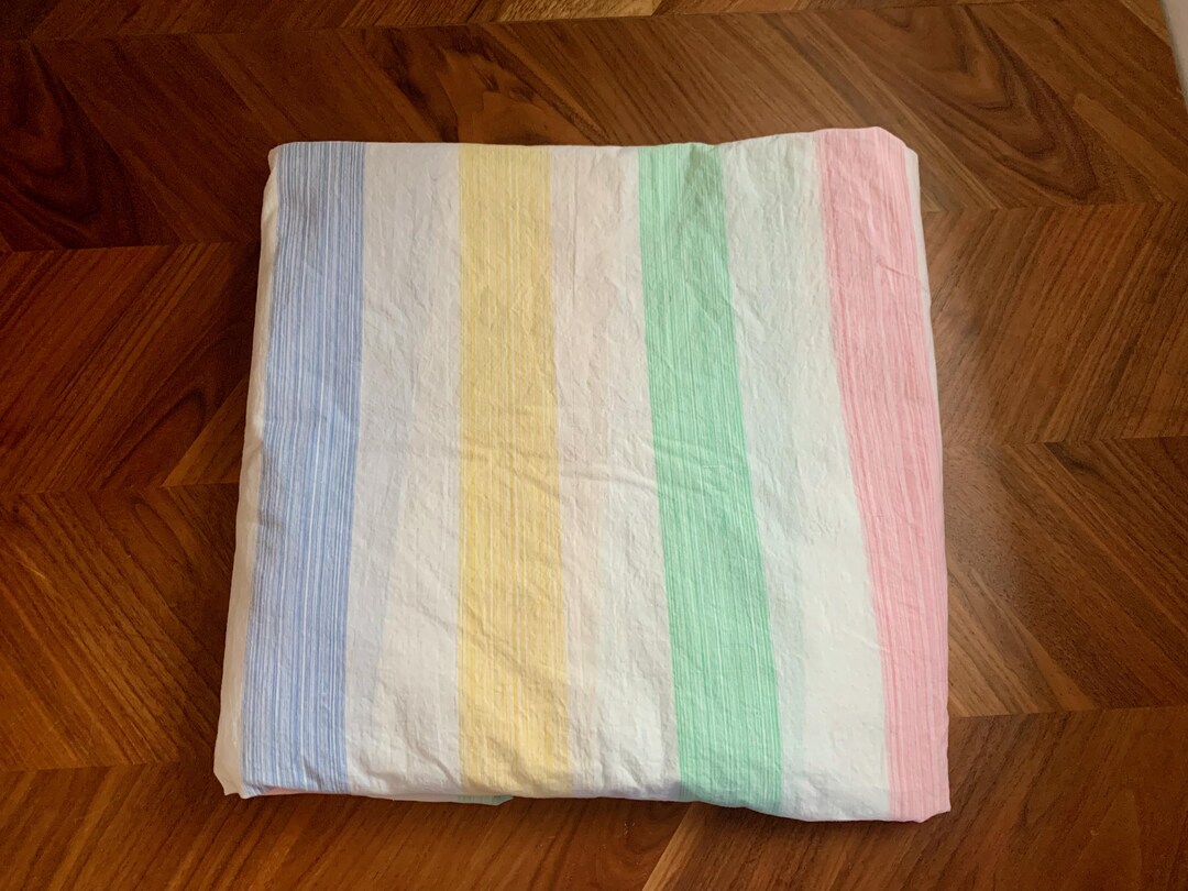 MCM Vintage 70s Twin Fitted Sheet by Lady Pepperell / Pastel Rainbow ...