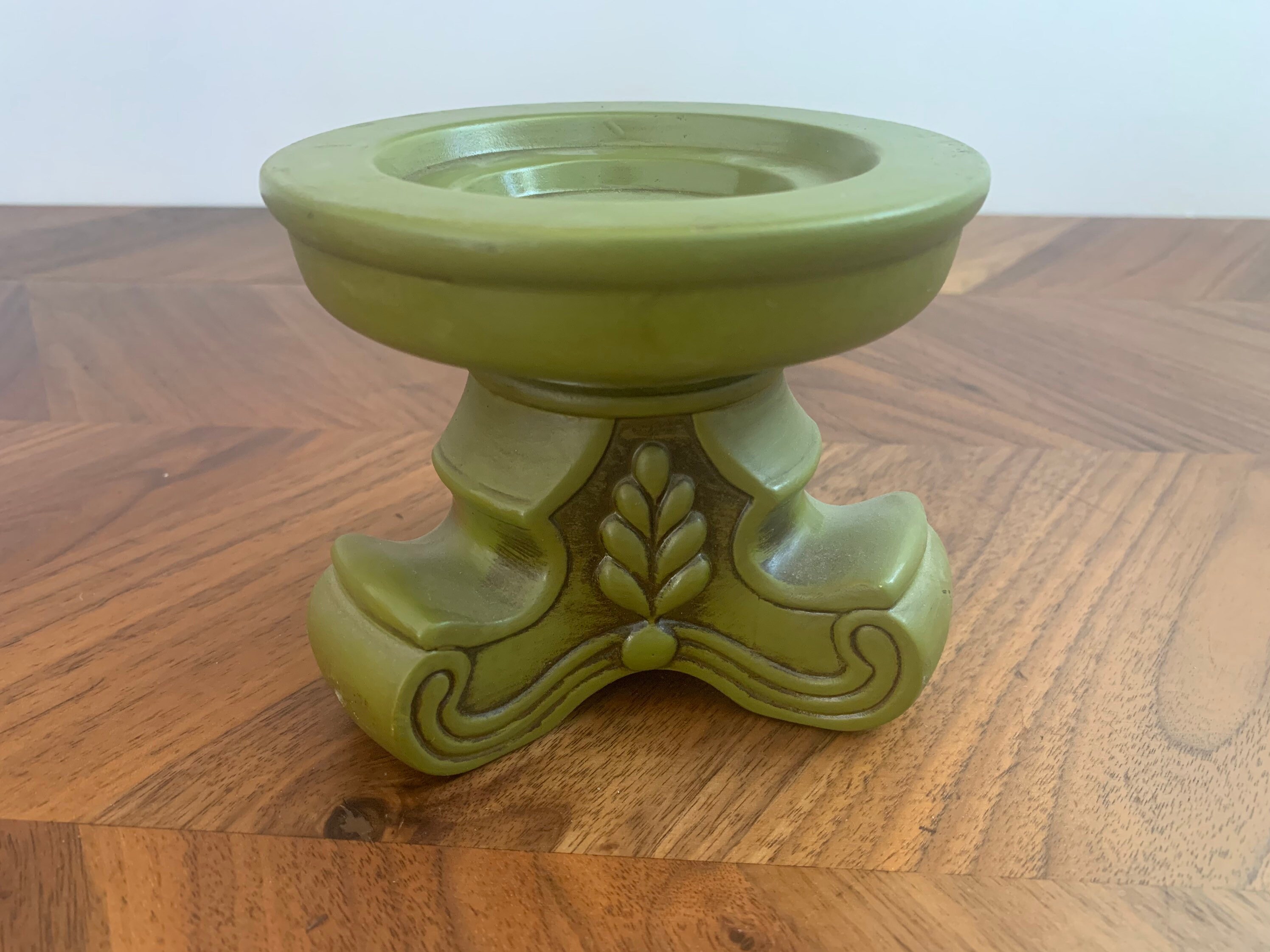 MCM Ceramic Pillar Candle Holder / Raised Relief Design in - Etsy