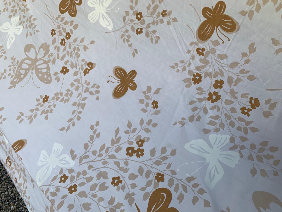 Vintage 70s Queen Fitted Bottom Sheet / Mariposa by Springmaid / Boho ...
