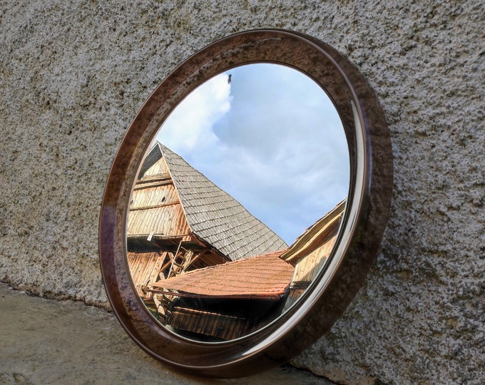 Vintage Mid Century Modern Round Mirror / Plastic Round Mirror / Retro ...