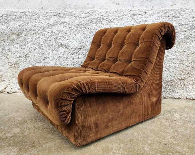 Vintage Meblo Armchair/ Velvet Meblo Armchair/ Model Fjord Armchair ...