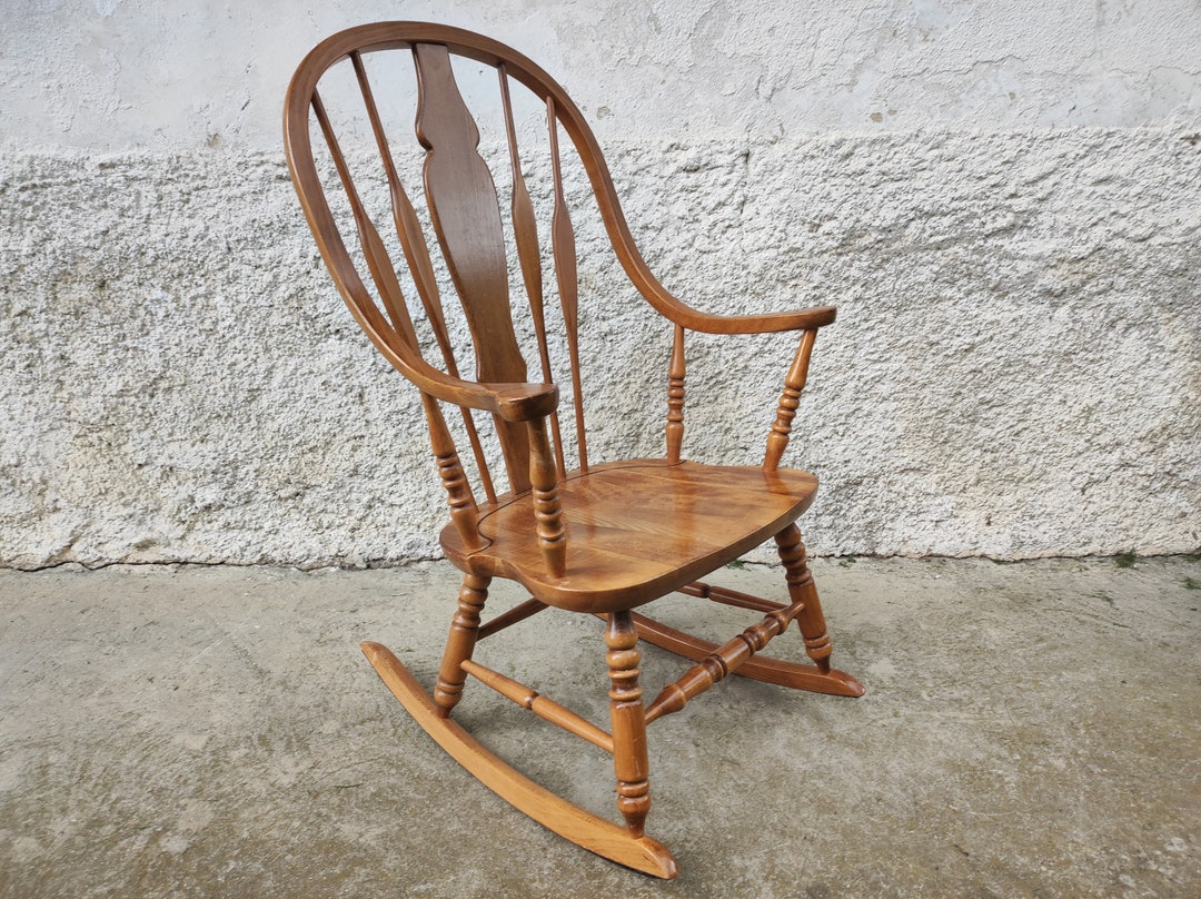Vintage Rocking Chair/ Dinner Chair/brown Rocking Chair/ Retro Rocking ...