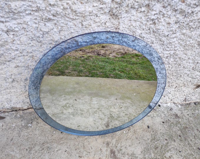 Vintage Mid Century Modern Round Mirror / Plastic Bathroom Round Mirror ...