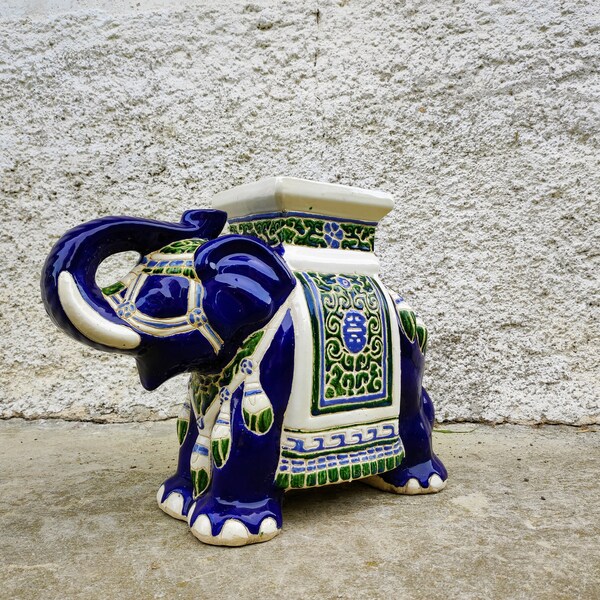 Ceramic Elephant Statue - Etsy
