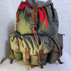 Vintage Backpack/ Green Backpack Old Backpack/ Vintage Rucksack/ Retro ...