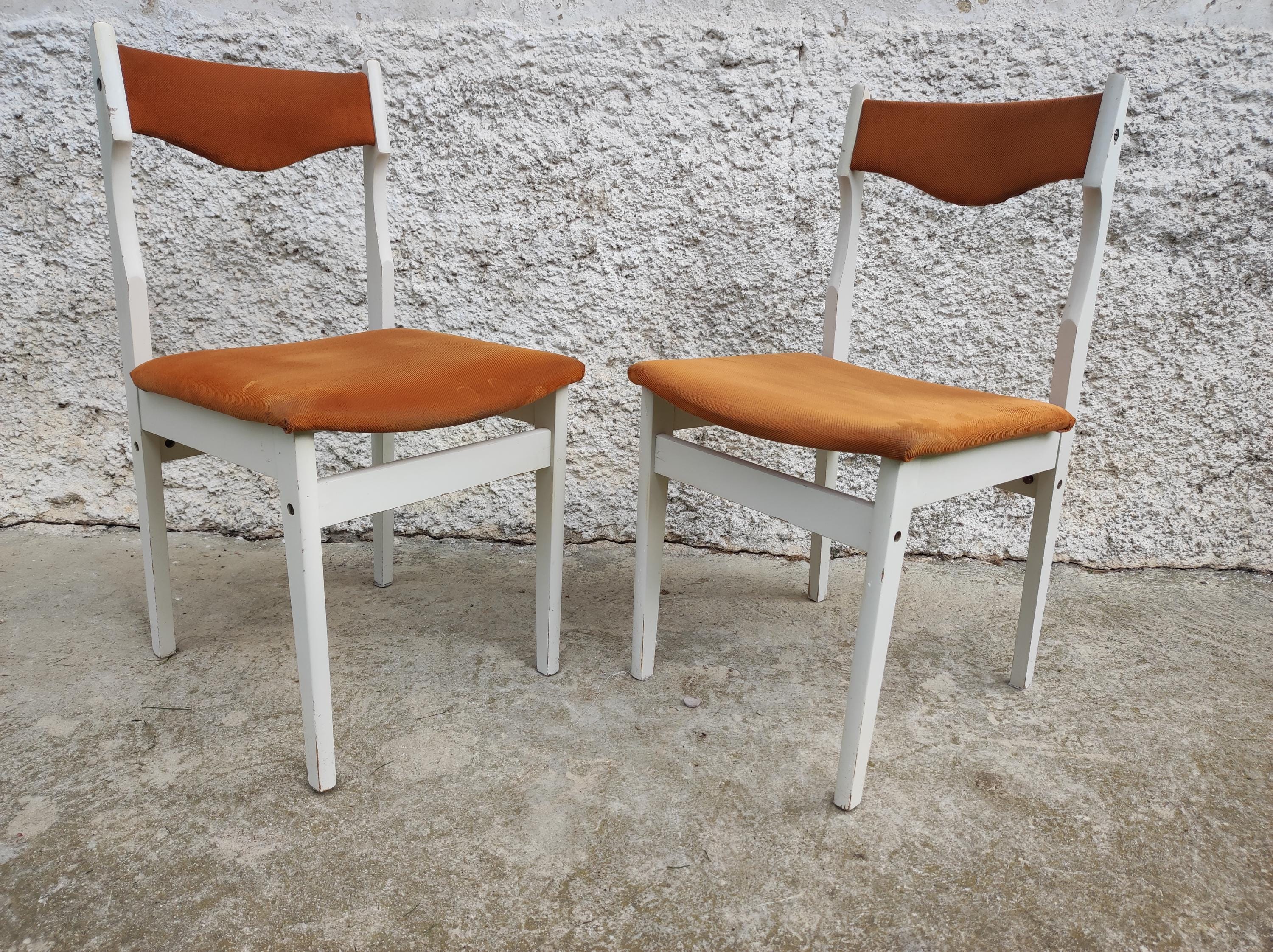 Vintage Wooden Upholstered Chairs/ Pair of Wooden Chairs/ Modern Dining ...