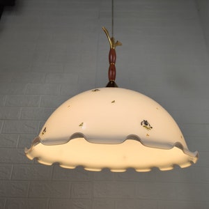 Vintage Modern Ceiling Light/ Glass Pendant Light/ White Hanging Light ...