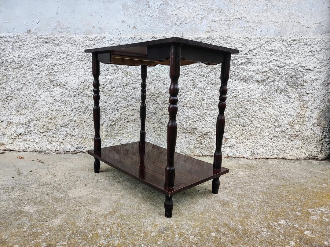 Vintage Mahogany TV Stand / End Table - 70s Retro Furniture - Etsy