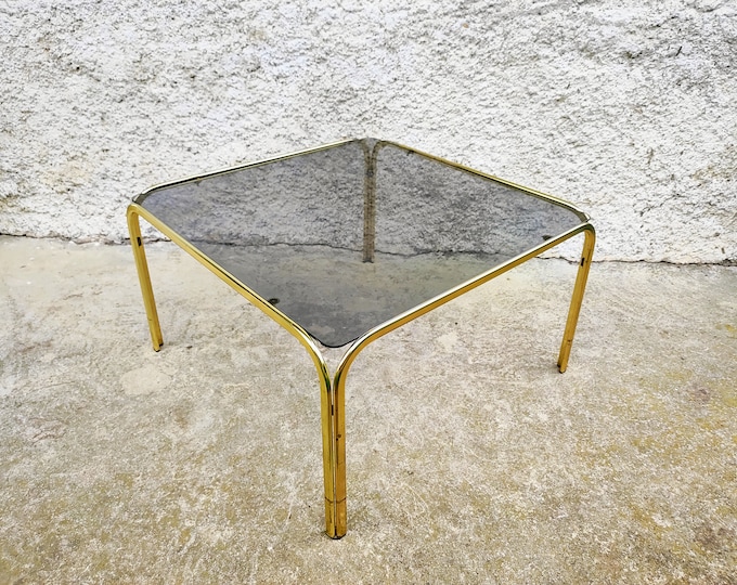 Vintage Coffee Table/ Golden Metal Coffee Table/ Golden Coffee Table ...