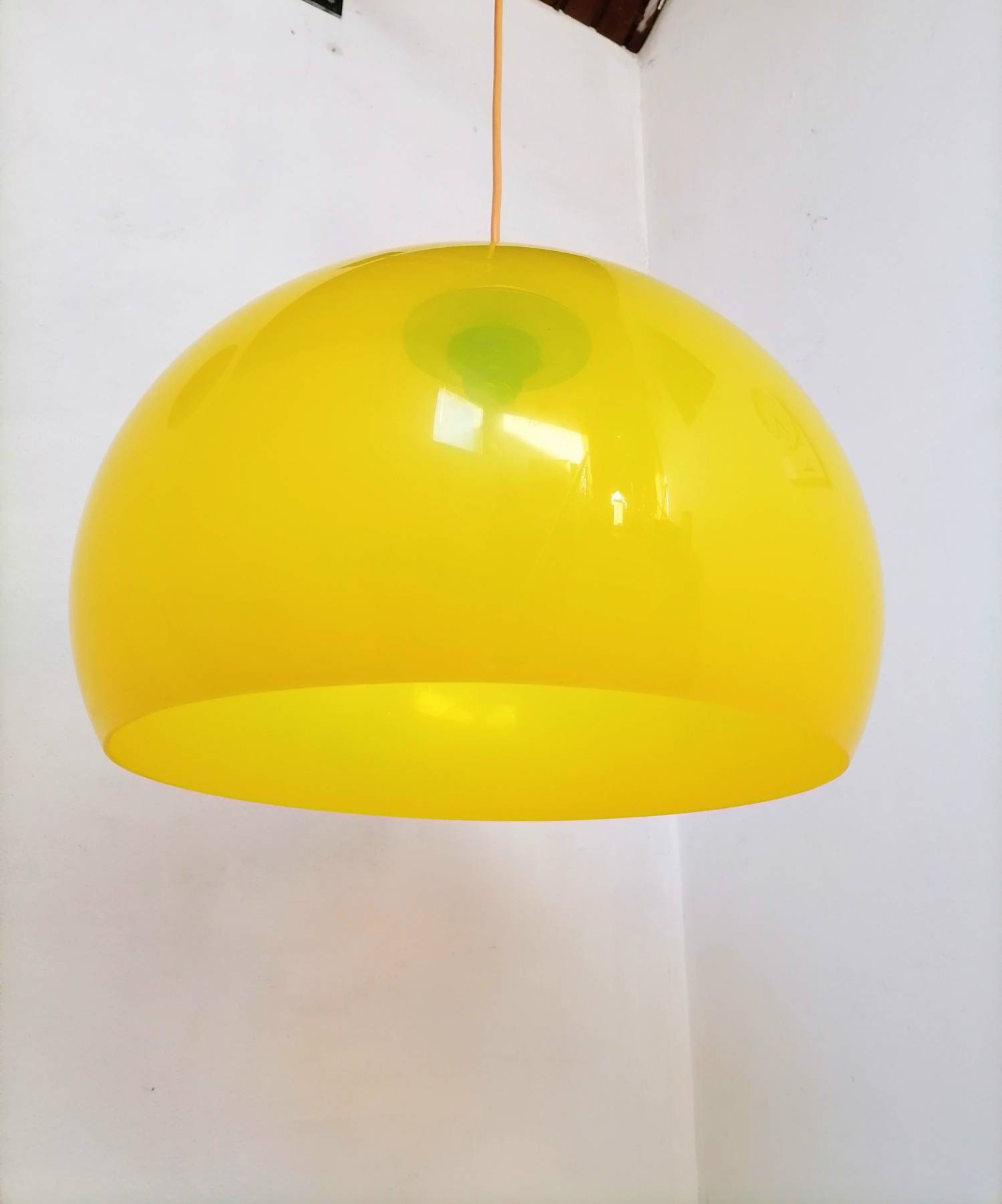 Vintage Pendant Lamp / Retro Ceiling Light Lamp / Yellow | Etsy