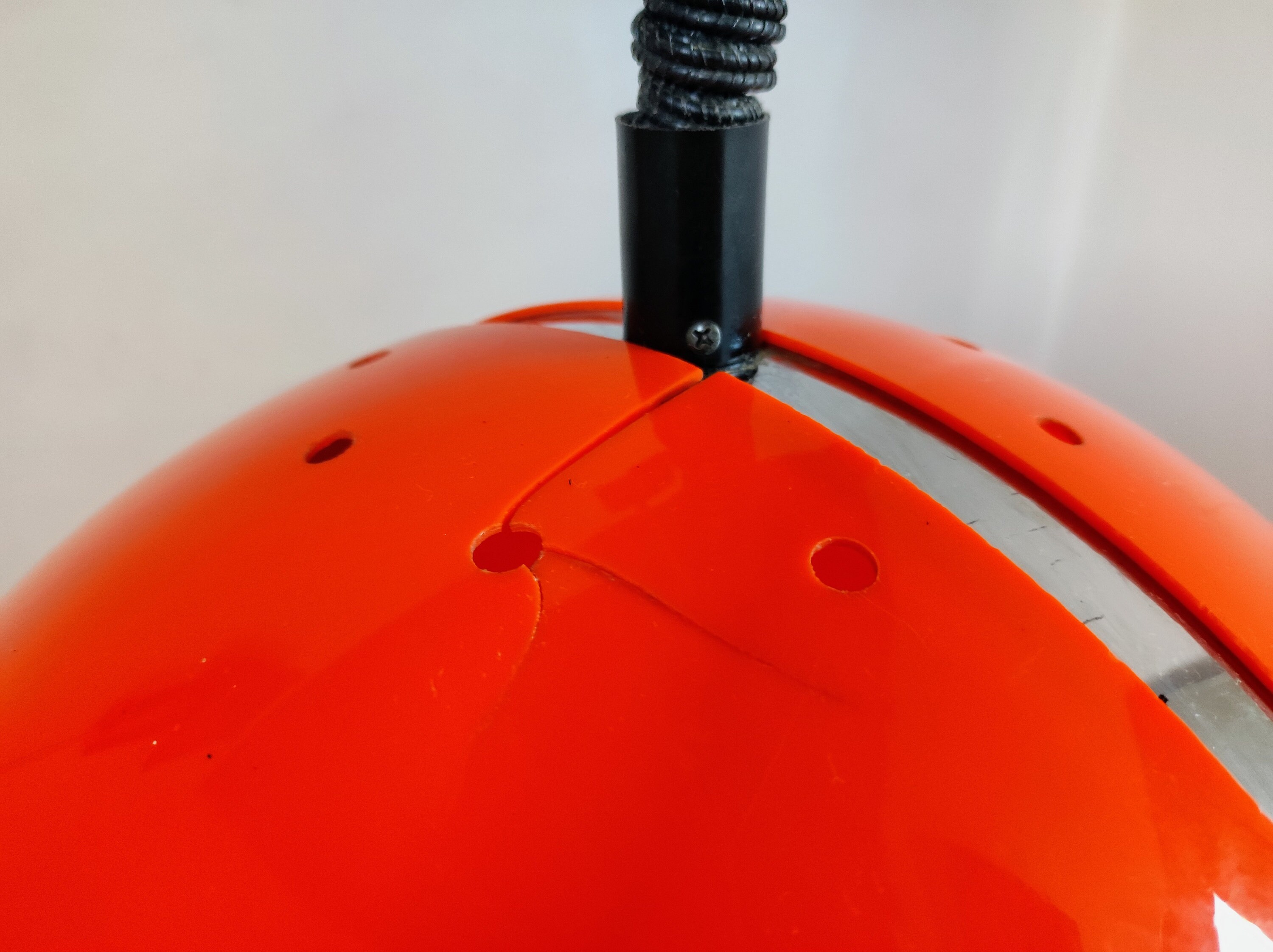 Vintage Orange Light/ Mid Century Modern Polam Meos Style Pendant Lamp ...