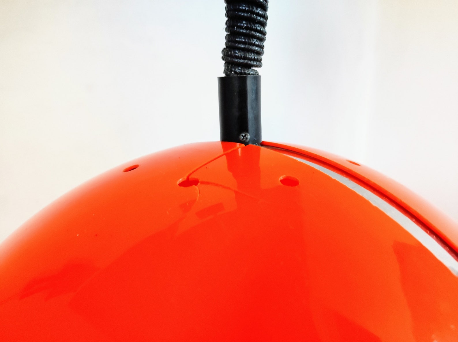 Vintage Orange Light/ Mid Century Modern Polam Meos Style Pendant Lamp ...
