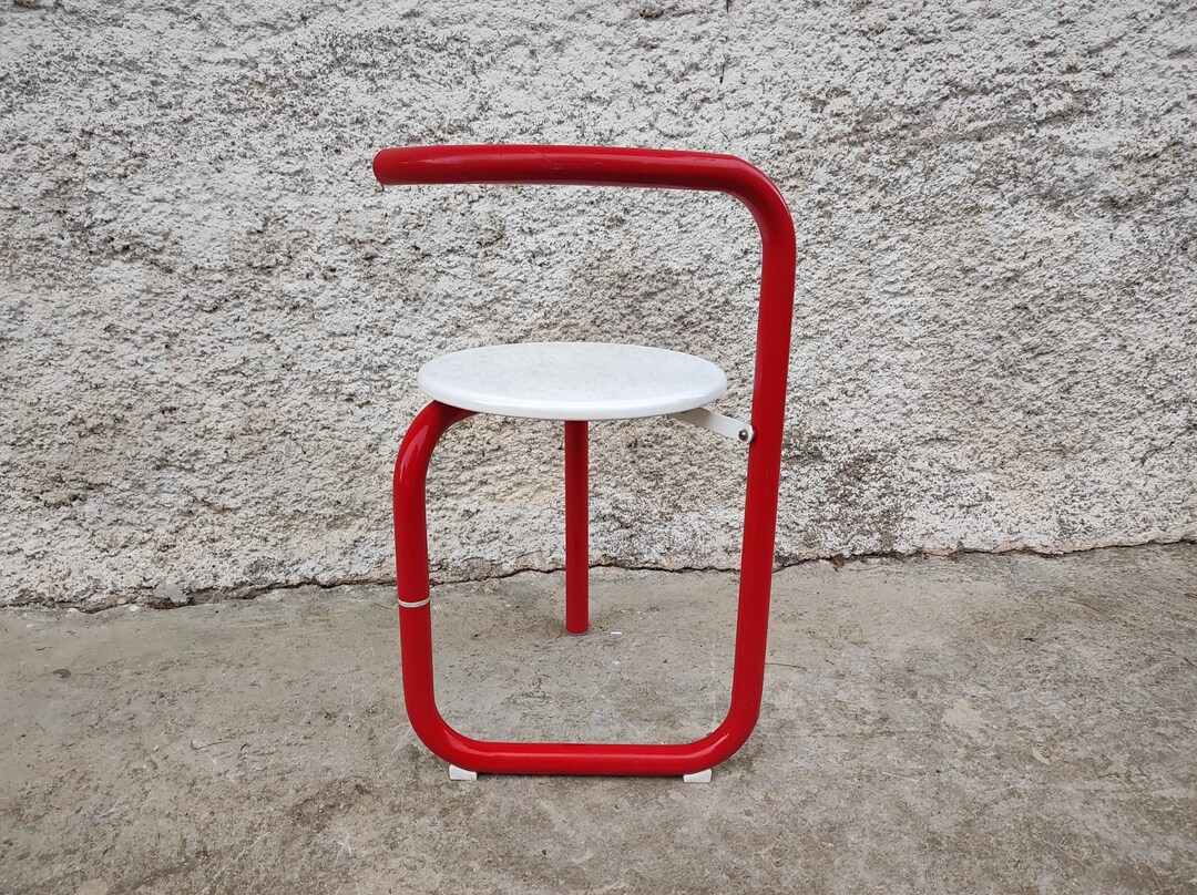 Vintage Small Metal Folding Chair / Memphis Style Chair/ Pop Art Chair ...