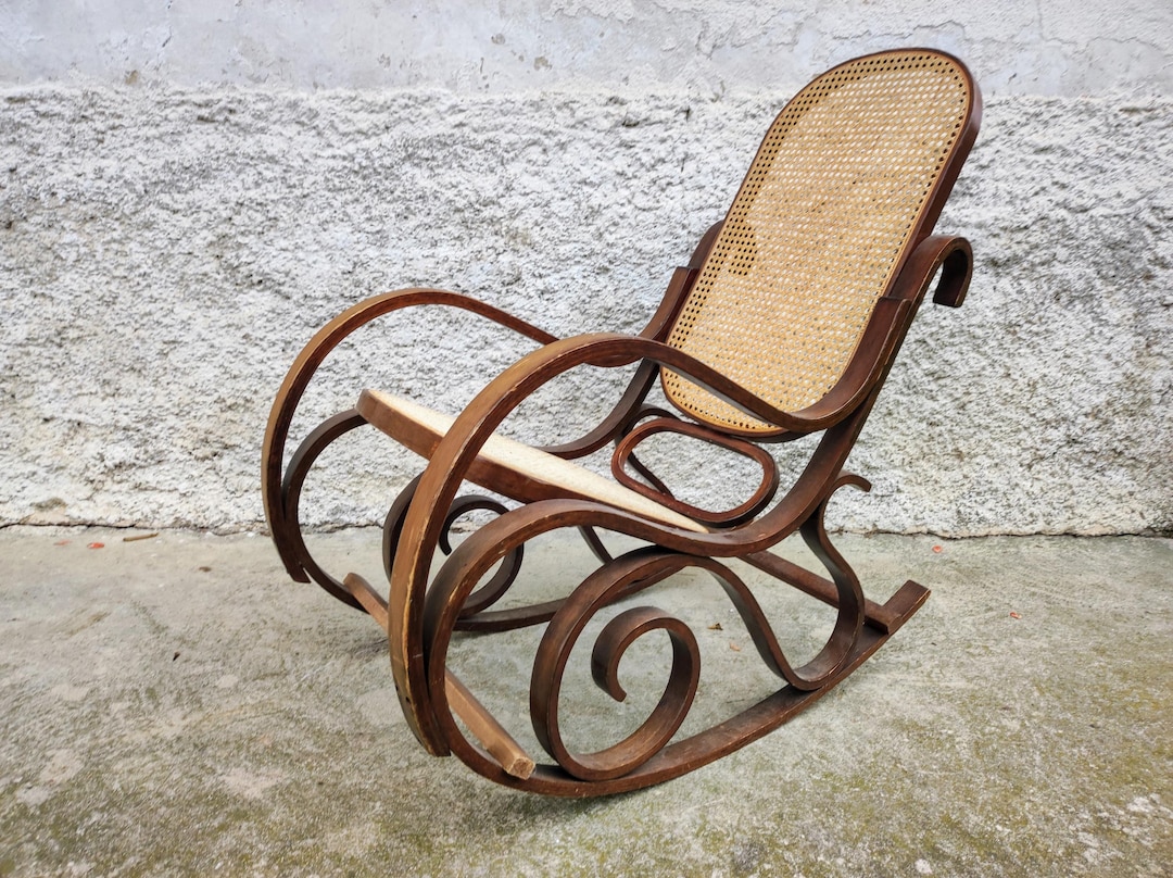 Vintage Thonet Style Rocking Chair/ Retro Rocking Chair/ Old Brentwood ...
