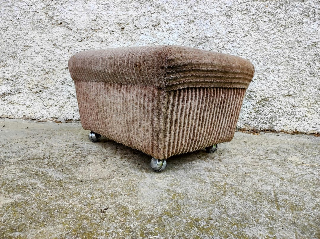 Mid Century Modern Ottoman on Wheels: Retro 70s Footstool - Etsy UK