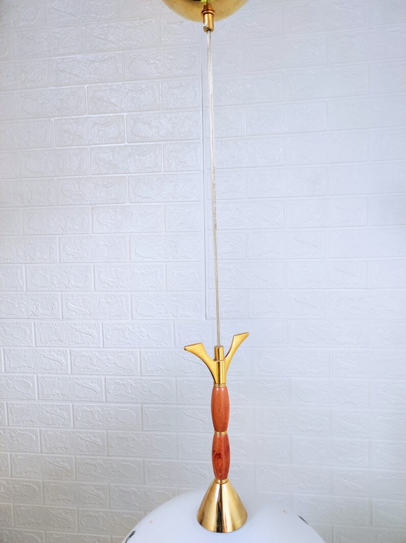 Vintage Modern Ceiling Light/ Glass Pendant Light/ White Hanging Light ...