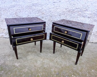 Vintage Pair of Bedside Tables / Mid Century/ Nightstand Storage/ Retro ...