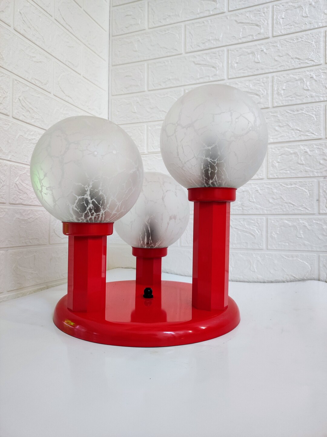 Vintage Ceiling Light/retro Flush Mount Ceiling Light/three Funky Glass ...