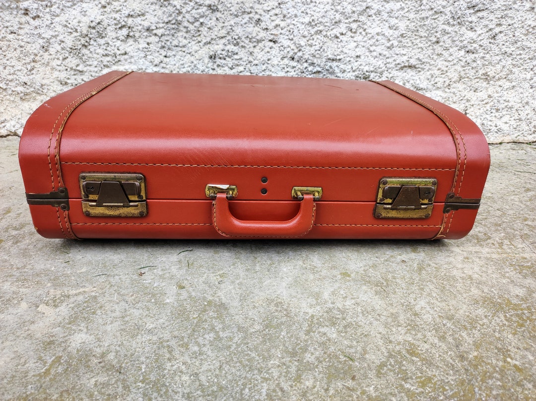 Vintage Brown Travel Suitcase/ Vintage Luggage/ Retro Travel Bag/ Retro ...