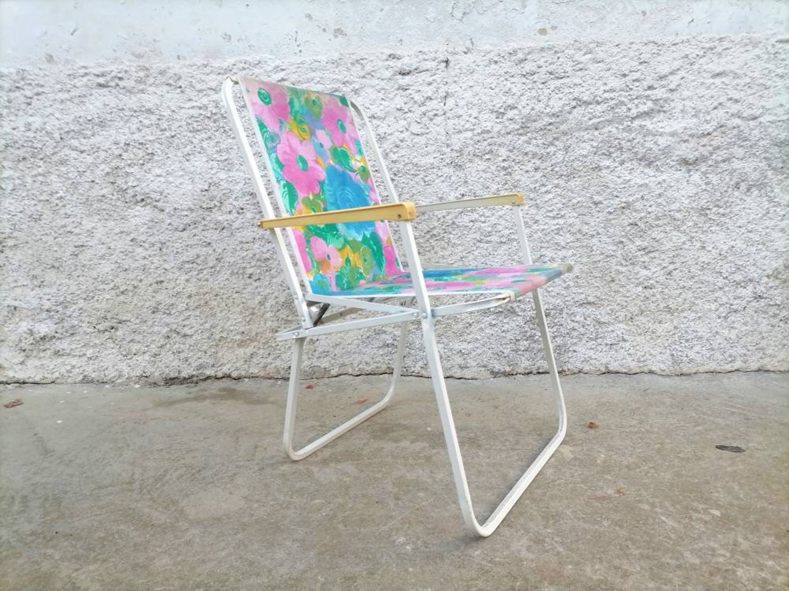 Vintage Picnic Chair/ Camping Lerolin Chair/ Italian Chair/ Canvas ...