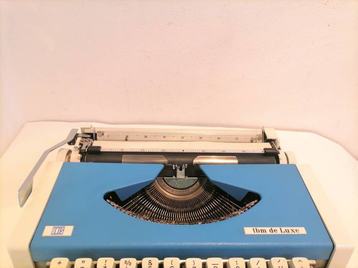 Vintage Typewriter / Typewriter With Box/ Unis Tbm De Luxe Typewriter ...