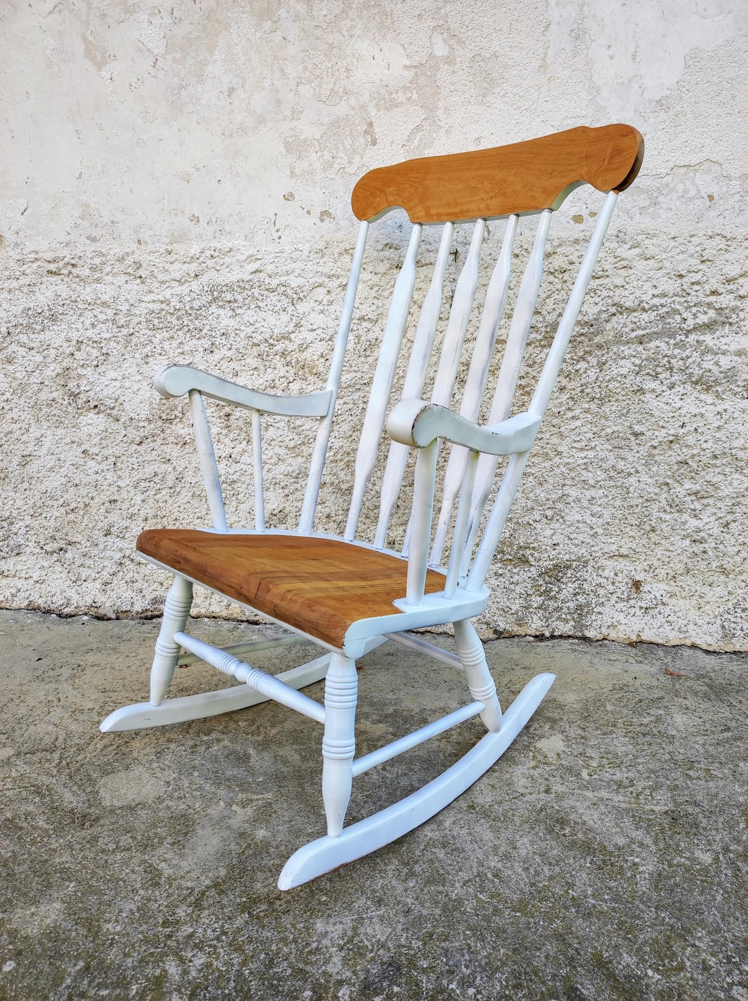 Vintage Rocking Chair/ Chilling Chair / White Rocking Chair/ Retro ...