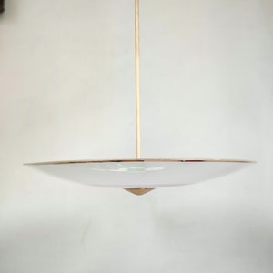 Vintage Glass Saucer Ceiling Light / Mid Century/ Pendant Lamp / Glass ...