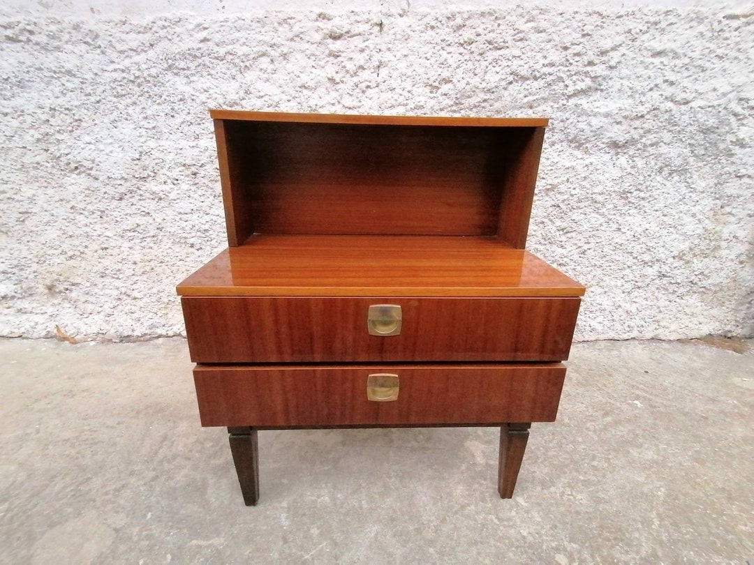 Vintage Bedside Table/ Mid Century/ Nightstand Storage/ Retro Night ...