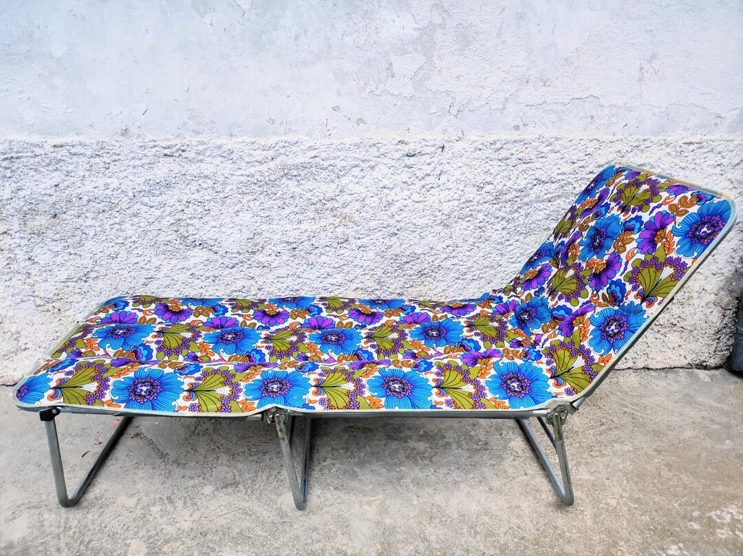 Vintage Patio Chair / Retro Deckchairs /folding Flower Beach Chair ...