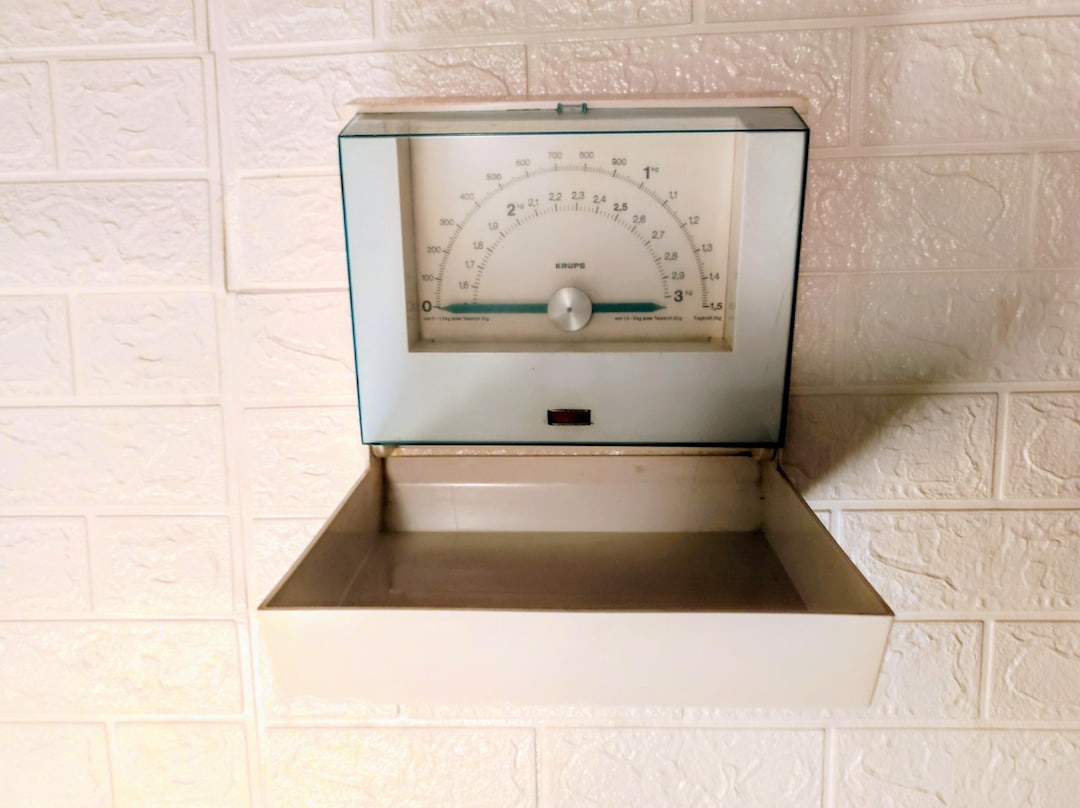 Vintage Kitchen Wall Scales / Retro Kitchen Decor / White Krups Scales ...